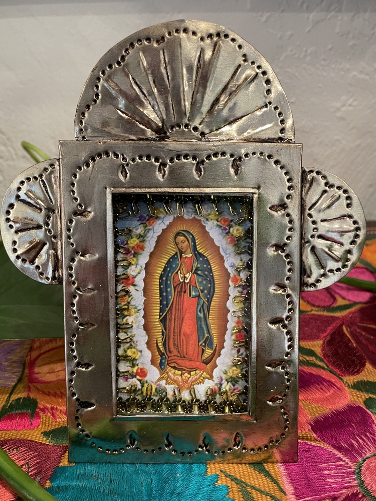 Small Tin Virgin of Guadalupe Nicho, S/2 | Religious Nichos and Tin Decor