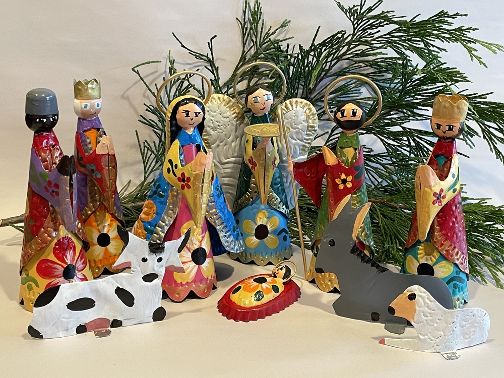 Tin Nativity, Cone Shaped. Large | Mexican Nativity Sets