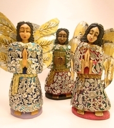 Angel with Milagros, Medium | Milagro Woodcarvings