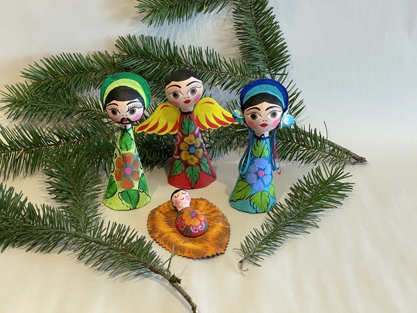 Colorful Mexican Nativity, Four Pieces | Mexican Nativity Sets